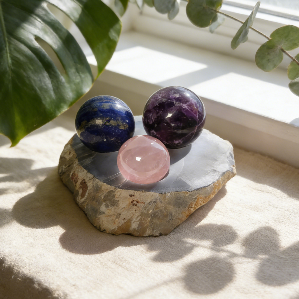 Crystal Sphere – Natural Polished Gemstone Ball – Arcane Skull
